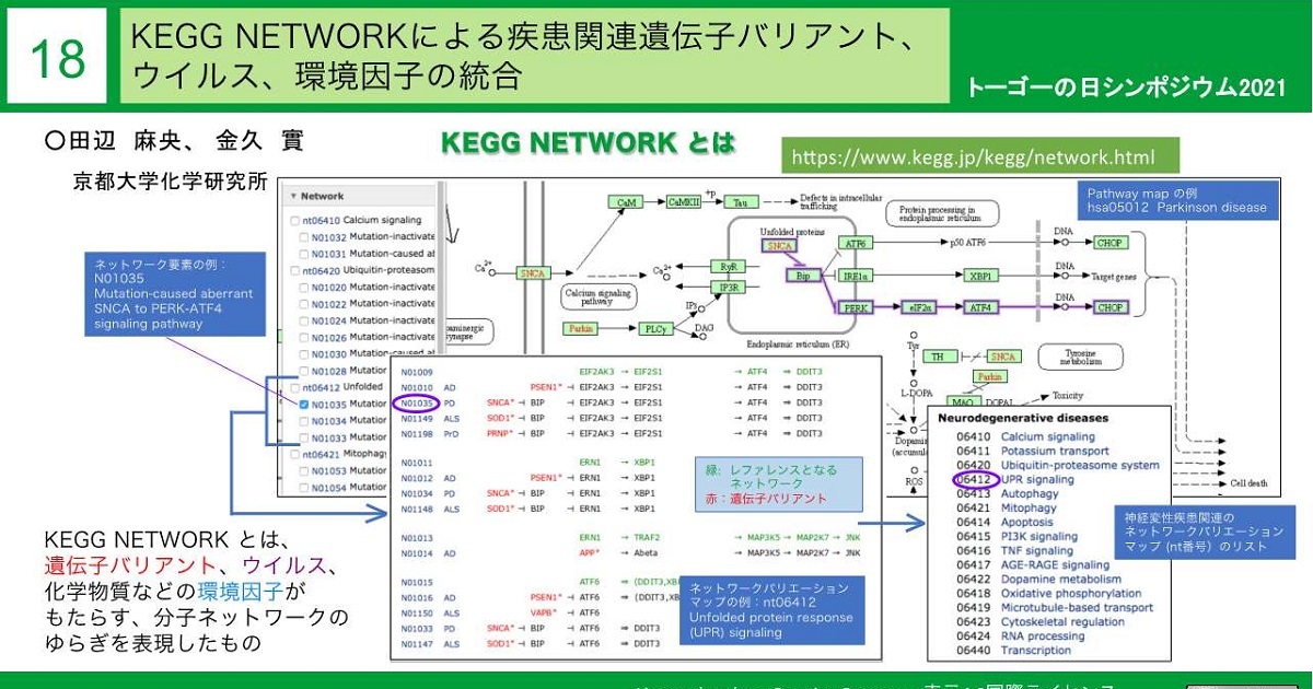 【18】KEGG NETWORKによる疾患関連遺伝子バリアント、ウイルス、環境因子の統合 - NBDC